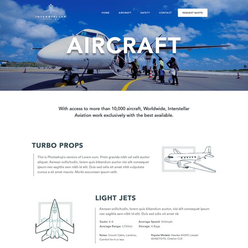 Designs | Celebrity Private Jet Company needs new website | Web page ...
