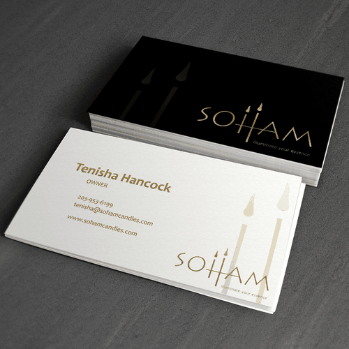 Create a logo and business card for a uniquely, creative candle company ...