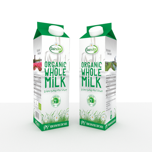 Creative Organic Milk Package with English & Arabic | Product packaging ...