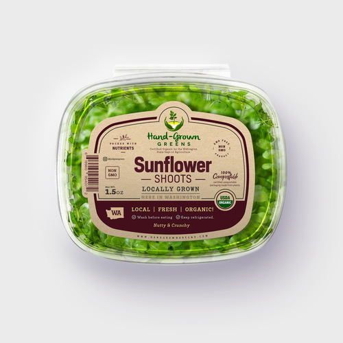 Help us sell our healthy & locally-grown microgreens! | Product label ...