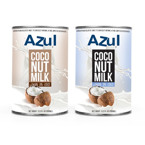Azul Coconut Milk Design (13.5 oz can label) | Product packaging contest