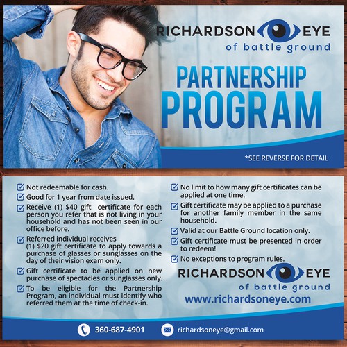 Partnership Program (Referral Cards) | Postcard, flyer or print contest