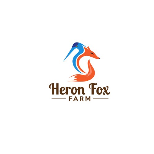 Heron Fox Farm Illustrated Logo- Organic Almonds | Logo design contest