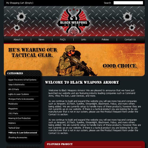 Tactical Firearms Accessories & Tactical Gear Ecommerce Layout ...