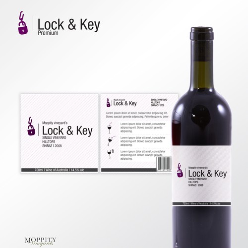"Lock & Key" wine brand needs a premium, contemporary label | Print or ...
