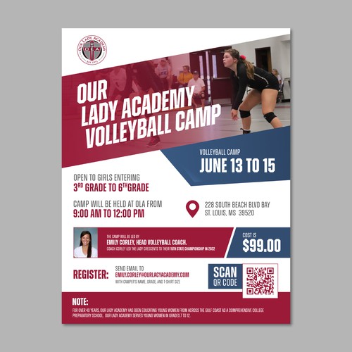 Designs | Sharp Flyer Promoting Upcoming Volleyball Camp | Postcard ...