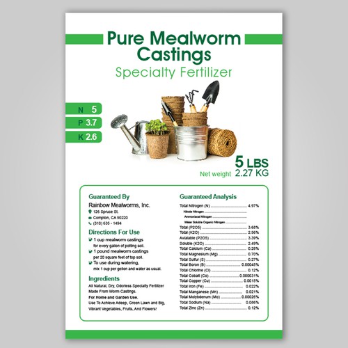 CDFA Compliant Specialty Fertilizer Label | Product label contest