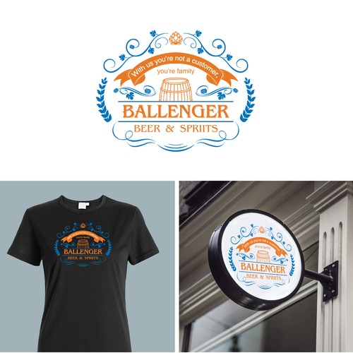Ballenger Beer & Spirits is looking for elegant and rustic logo to make ...