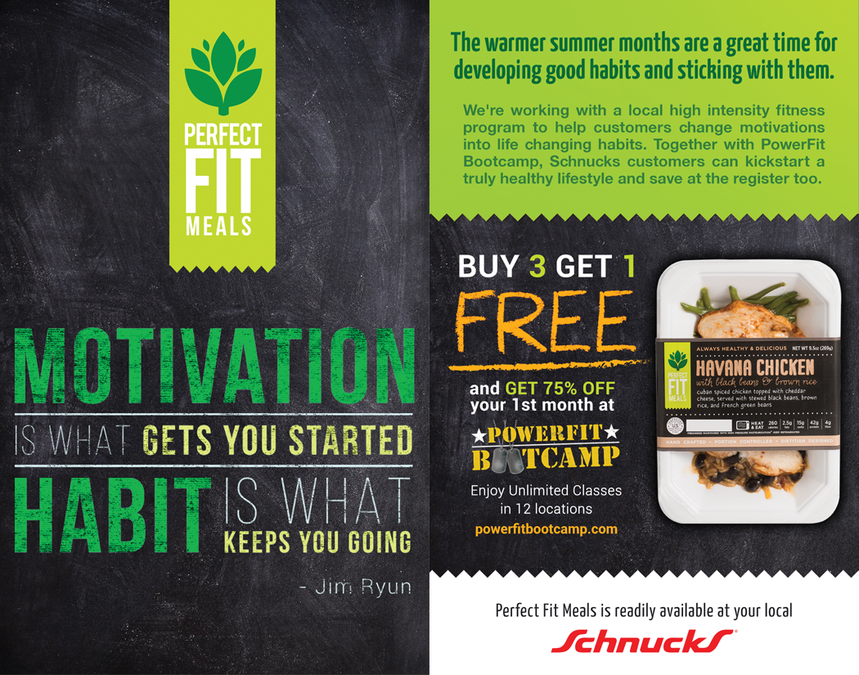 Create a motivating promo flyer for Perfect Fit Meals | Postcard, flyer ...