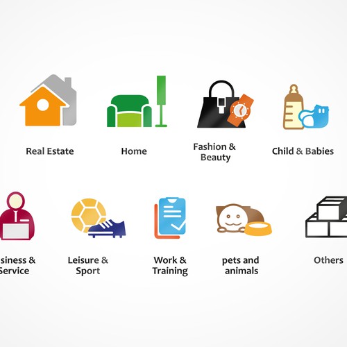 category Icons Package for a classified website | Icon or button contest