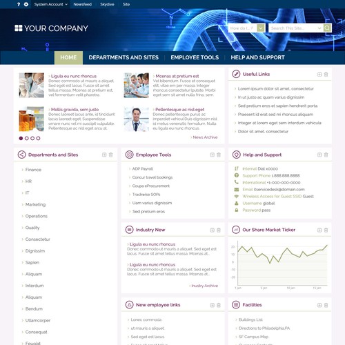 Home Page for Intranet - Responsive and SharePoint 2013 friendly | Web ...