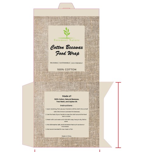 Packaging Design for Reusable Cotton Beeswax Food Wrap | Product ...