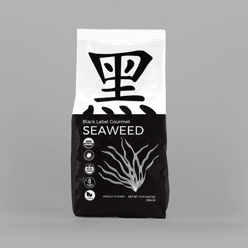 Create Impactful Seaweed Snack Package Designs for Black Label Gourmet ...