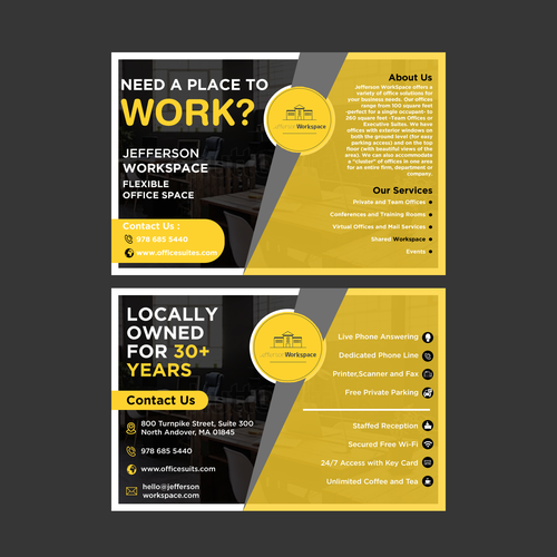 Direct Mail Campaign Coworking Space | Postcard, flyer or print contest