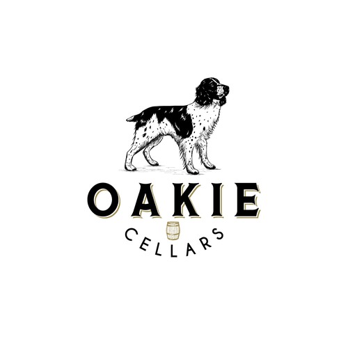 Design a wine cellar logo, named after dog named Oakie | Logo design ...