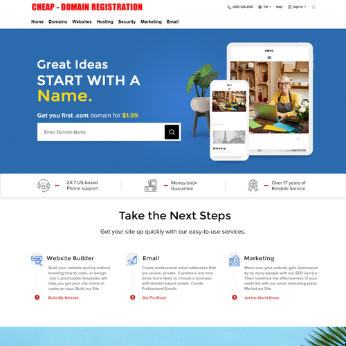 Designs | Visual/graphic design for homepage of a domain registration ...