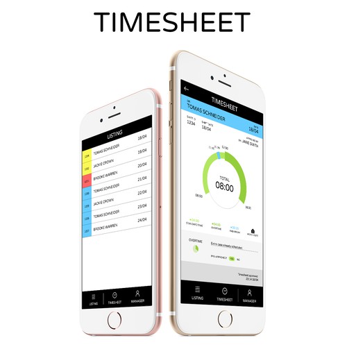 Timesheet approval design for temporary workers | App design contest