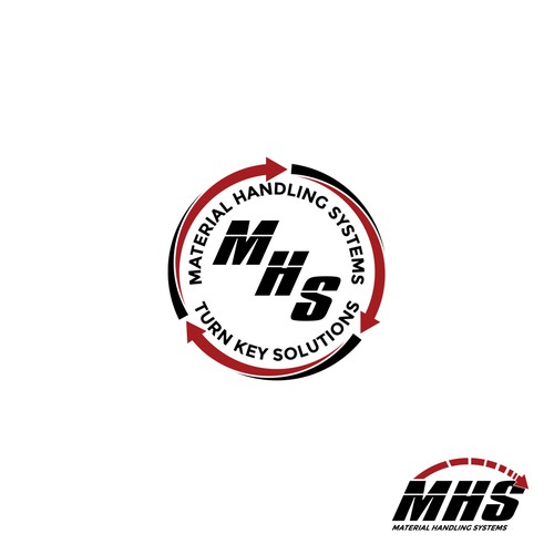 Create a clean, high-tech logo for MHS, Material Handling Systems ...