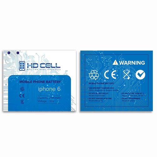 MOBILE PHONE BATTERY LABEL STICKER | Product packaging contest