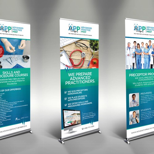 Create 3 banners for trade show for our medical company | Signage contest