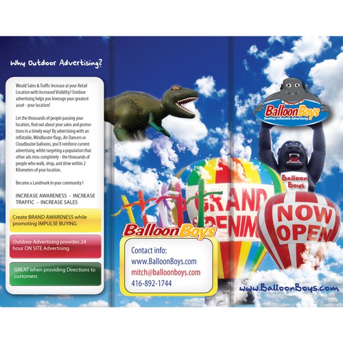 Balloon Boys needs a Great Brochure designed | concurso Diseño de ...