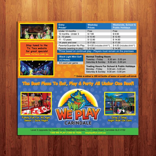 Create a winning brochure for the hottest new Family Fun Centre in town ...