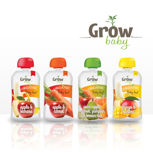 Baby food in Pouches creative design | Product label contest