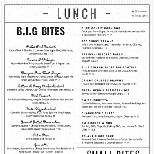 Create A Gastro Pub Menu Menu Contest