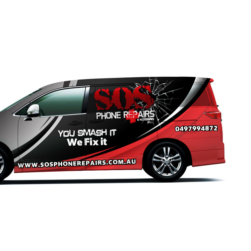 Van Wrap for SOS Phone Repairs! Go crazy, show us what you got! | Car ...