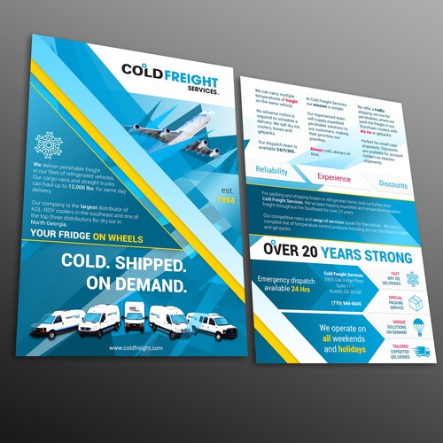 Cold Freight Services customer slicks | Postcard, flyer or print contest