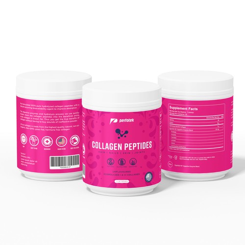 Designs | Packaging label for Collagen Peptides jar | Product packaging ...