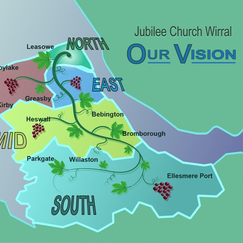 A growing grape vine map illustration | Illustration or graphics contest