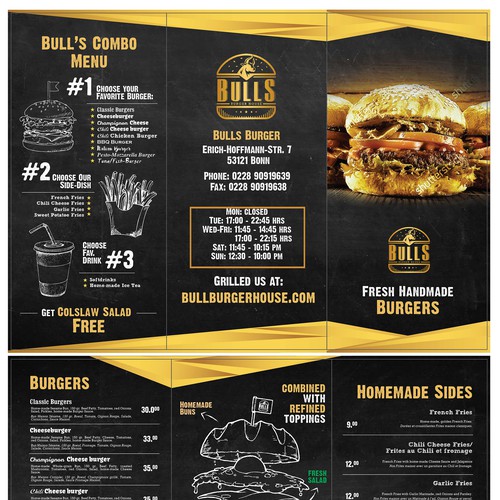 Designs | Creative Menu Card for a Burger Restaurant | Menu contest