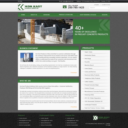 New Website Design for Kelowna based Concrete products company | Web ...