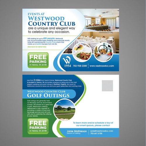 Design a powerful postcard for Westwood Country Club | Postcard, flyer ...