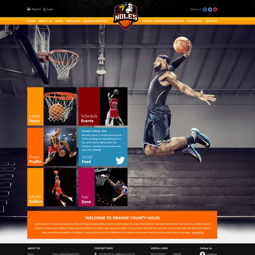 Elite Youth Basketball Website | Web page design contest