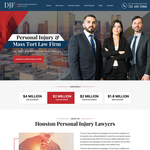 Designs | Houston Personal Injury Attorney | Web page design contest