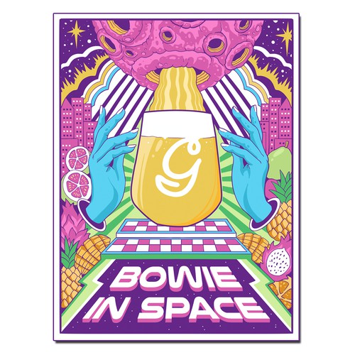 Designs | Bowie in Space Beer Poster Design | Illustration or graphics ...