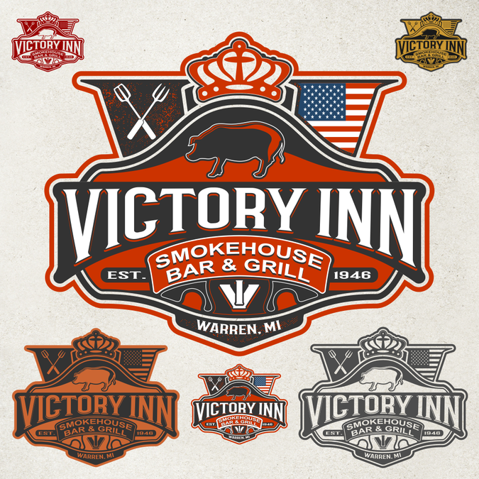Victory Inn & Smokehouse Established 1946 USA LOGO | Logo design contest