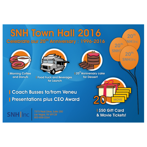 Create our Company's 20th Anniversary email for employee Town Hall ...