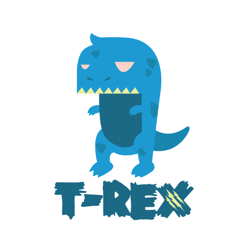 Create a cartoon t-rex character brand image for T-Shirt brand T-REX ...