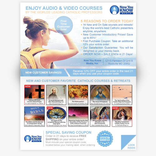 Design brochure for people who love to learn about spirituality, faith ...