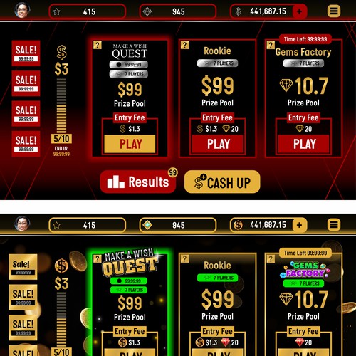 Designs | Dominoes Cash main screen styles | App design contest