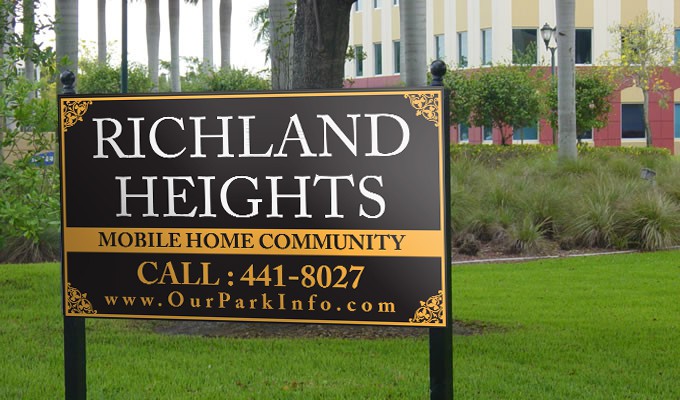 Neighborhood sign for a mobile home park | Signage contest