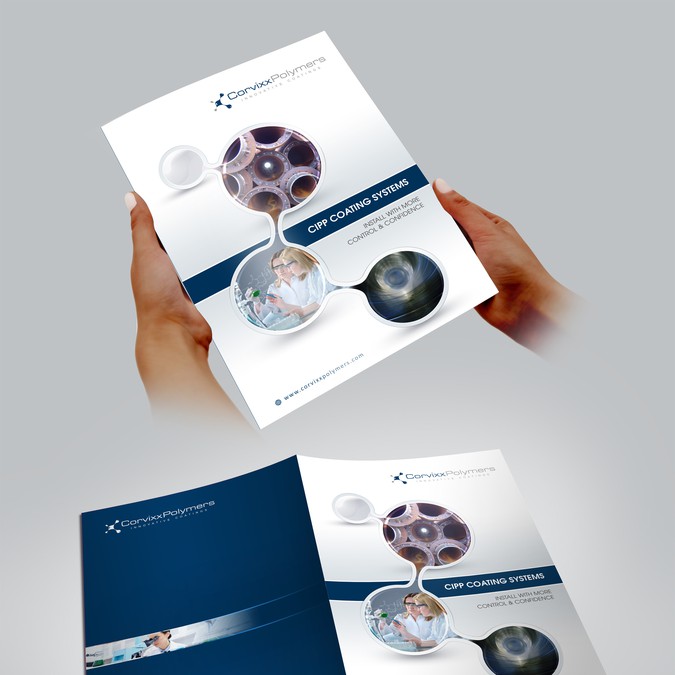 Design a 4 page product line brochure for our specialty chemical ...