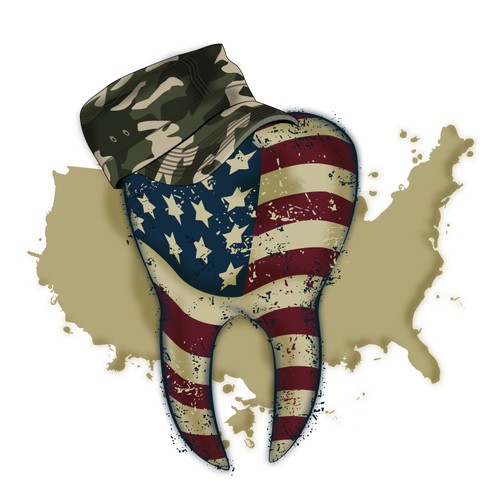 Tooth shaped American Flag- in support of our troops | Logo design contest
