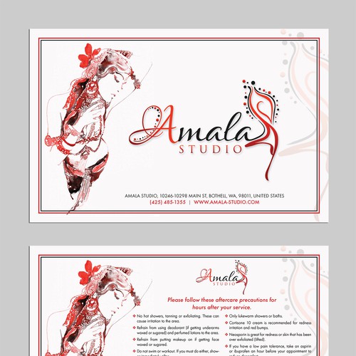 Designs | Create an aftercare card for Amala Studio | Postcard, flyer ...