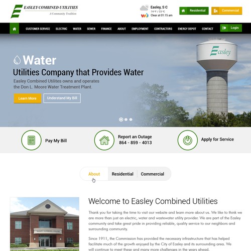 Website design for Utilities Company (managed by Peacock Marketing ...