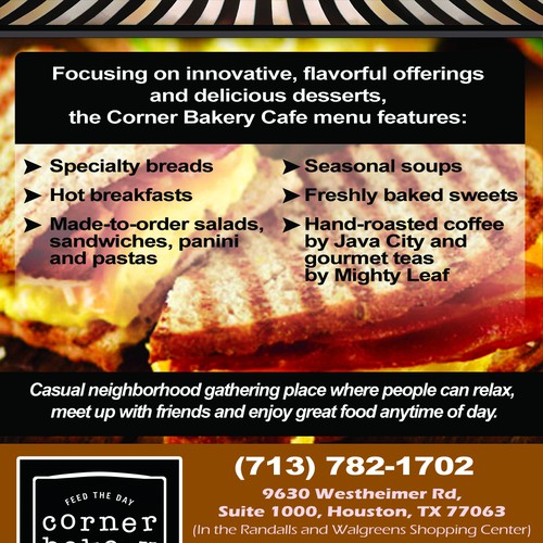 Create an ad for Corner Bakery Cafe | Postcard, flyer or print contest