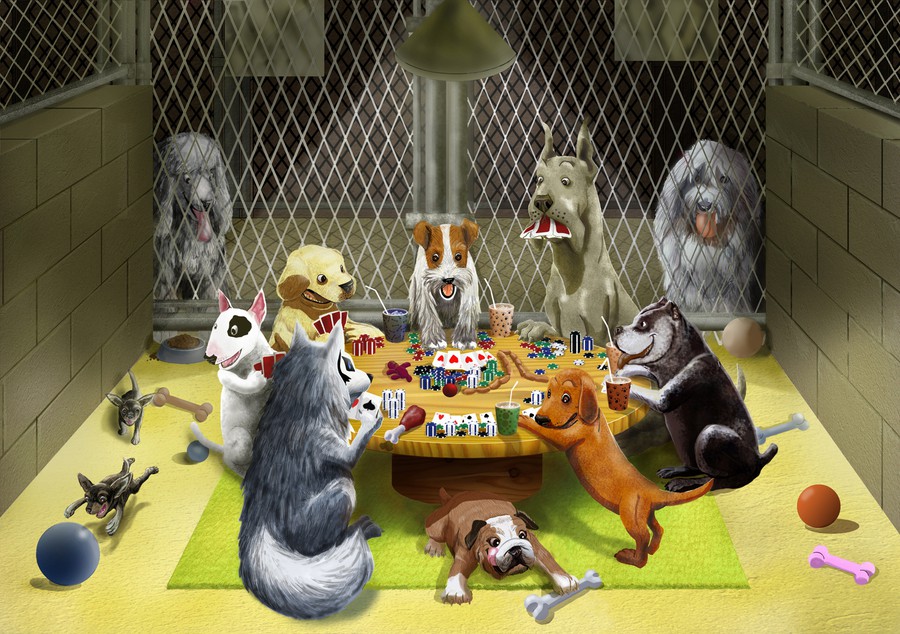 Illustration for Dogs playing Poker!! | Illustration or graphics contest